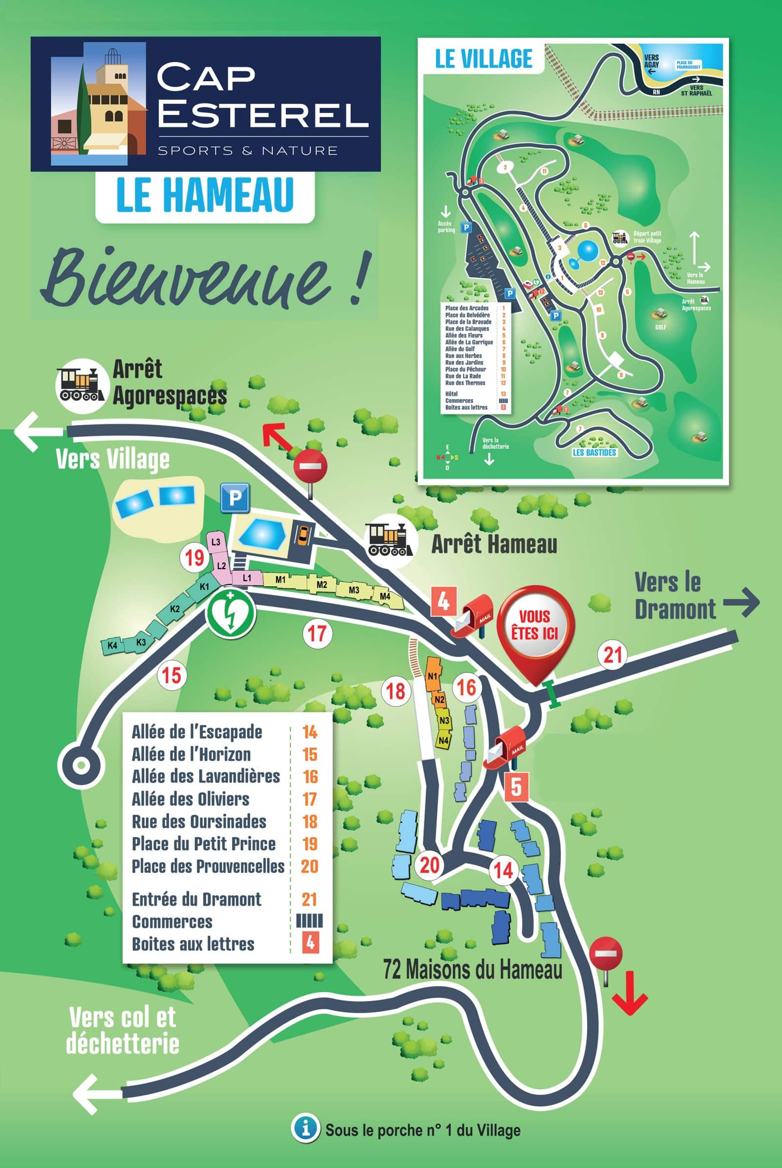 CAP ESTEREL , les Plans : du Centre Village , du Hameau et des Maisons ...